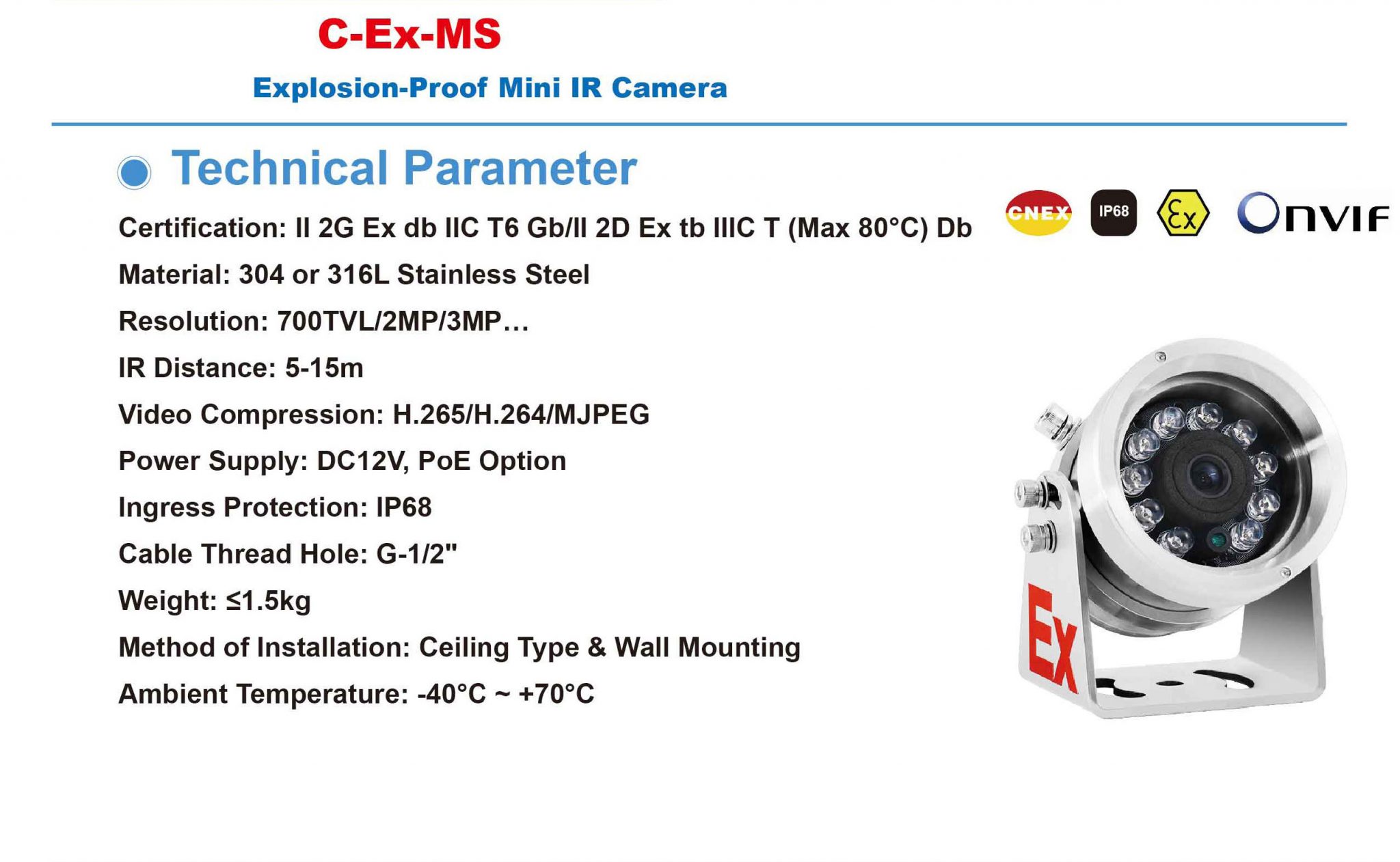 PEC-Ex-MS1080P Explosion-Proof Camera | Pearl
